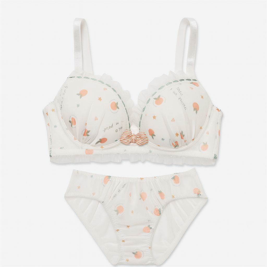 Primavera Print Mesh Bra Set | Playful Fruit Lingerie – StylinArts