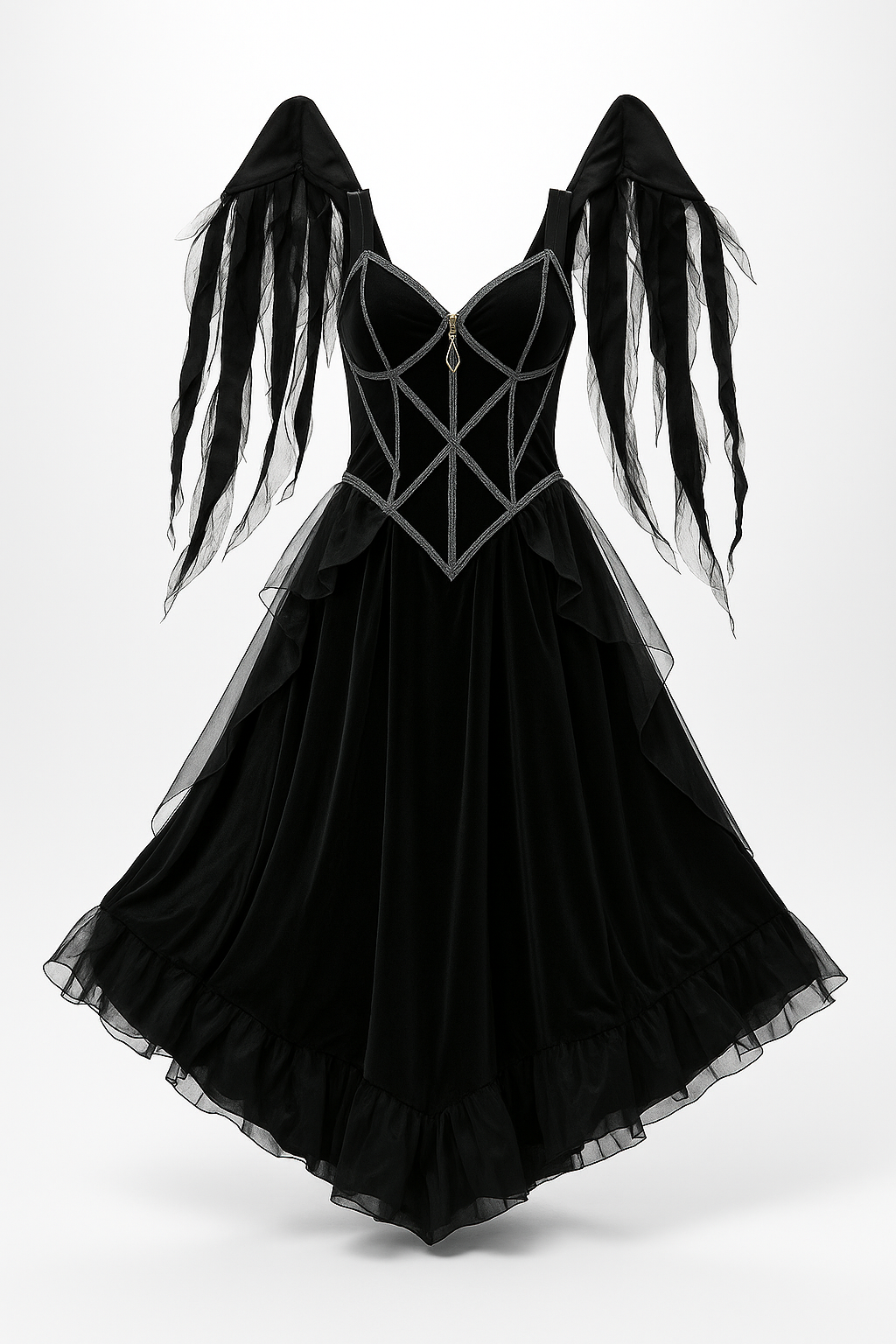 Dark Fallen Angel Costume for Role Play | Gothic Fantasy Look – StylinArts