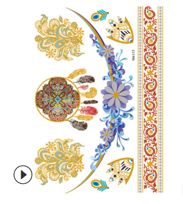 Metallic Gold Temporary Tattoos – Boho, Festival, Waterproof, 7 Styles ...